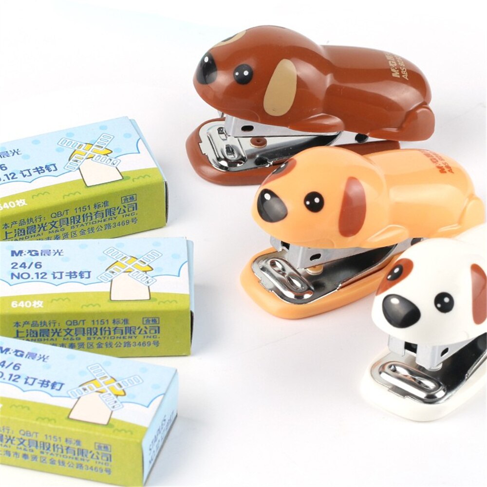 Cute Kawaii Cartoon Dog Shape Stapler Set Paper Bi... – Vicedeal