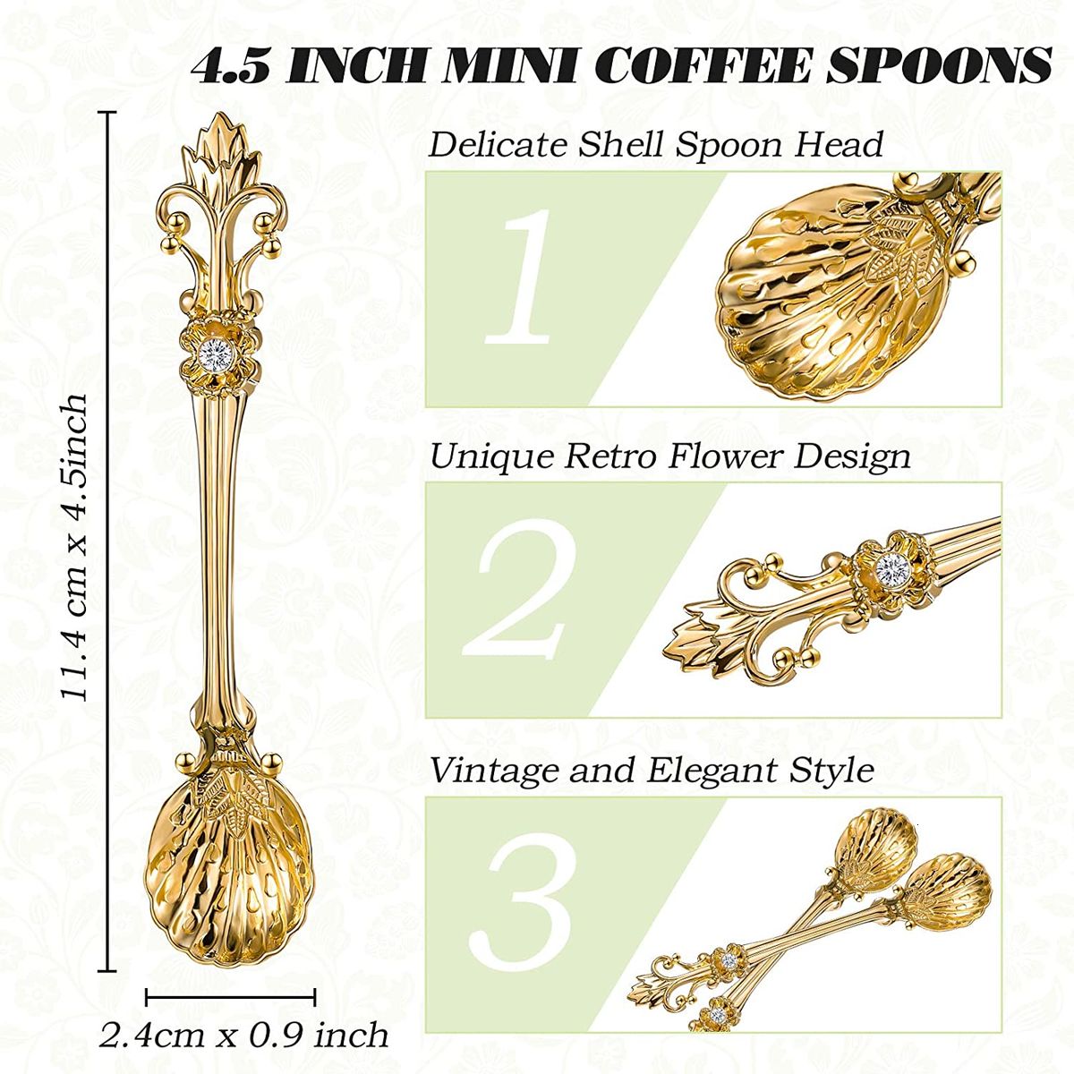12 Pieces 4.5 Inch Vintage Mini Coffee Spoons and ... – Grandado