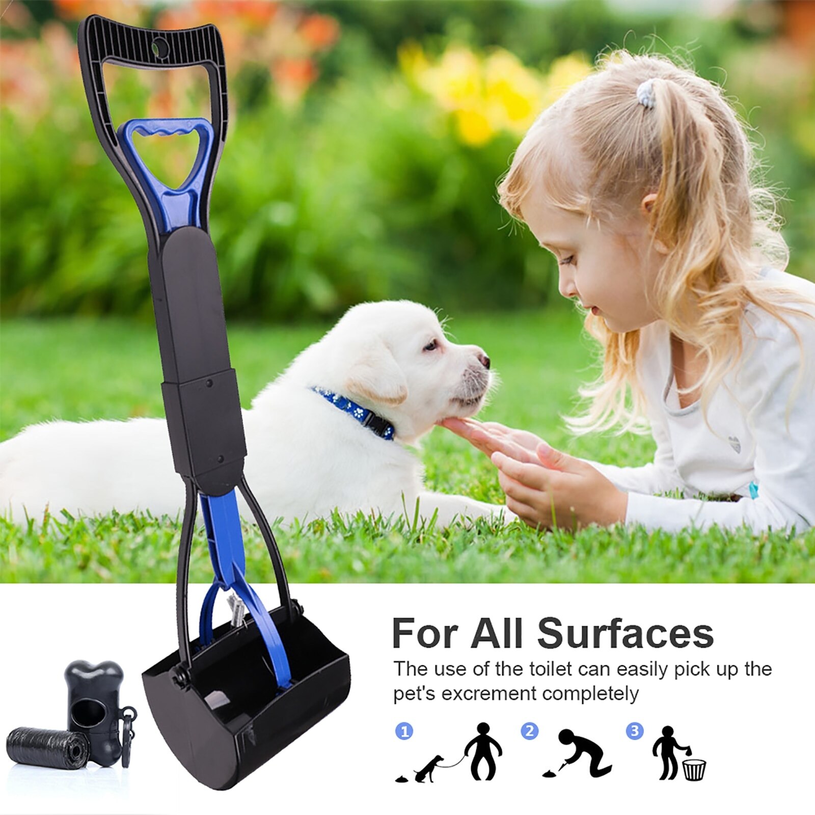 Dog Poop Scoop Handle Pet Pooper Scooper Clean Pic... – Grandado