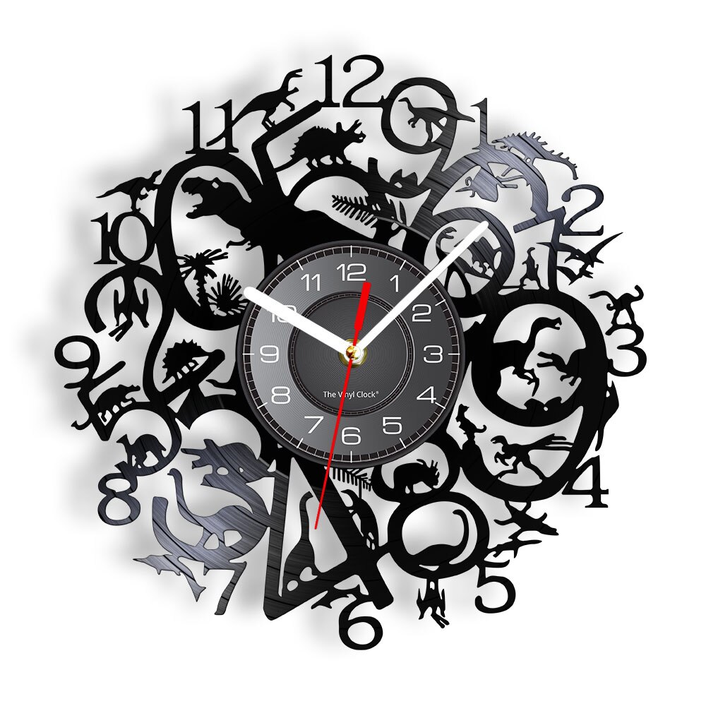 Retro Art Different Dinosaur Species Wall Clock Di... – Grandado
