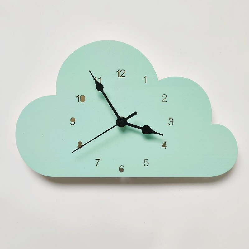 Wooden Wall Clock for Home Decor 3D Cloud Raindrop... – Vicedeal