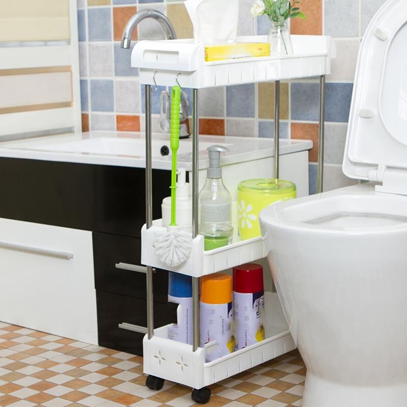 3 Tier Slim Storage Cart Mobile Shelving Unit Slid... – Grandado