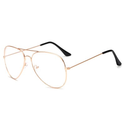 Classic Alloy Gold Frame Glasses Women Men Retro O... – Vicedeal