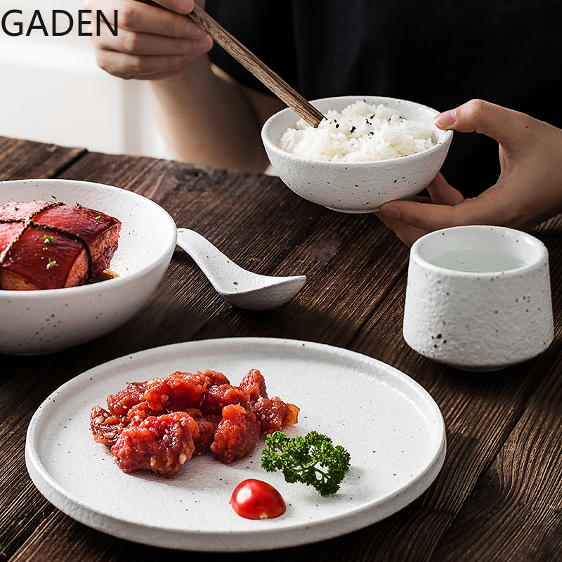 Japanese-style Tableware Set Bowls and Plates Roun... – Grandado