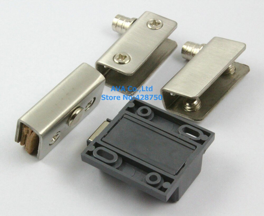 2 x Press Open Single Glass Door Pivot Hinge Set C... – Grandado