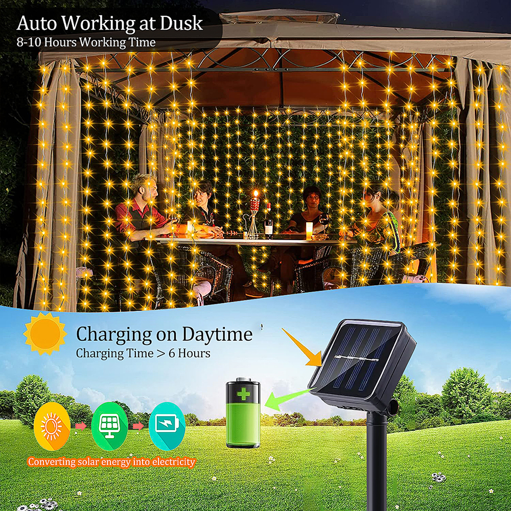 Solar Curtain String Lights 3M USB Power Fairy Lig... – Vicedeal