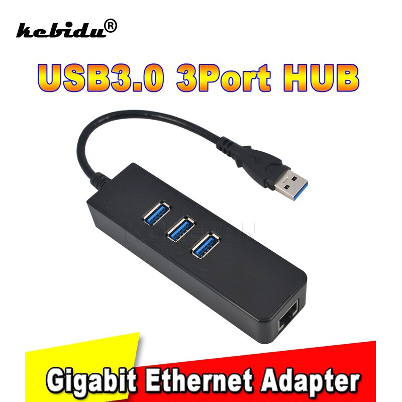Kebidu High speed 3 Poorten USB 3.0 Hub 10/100/100... – Grandado