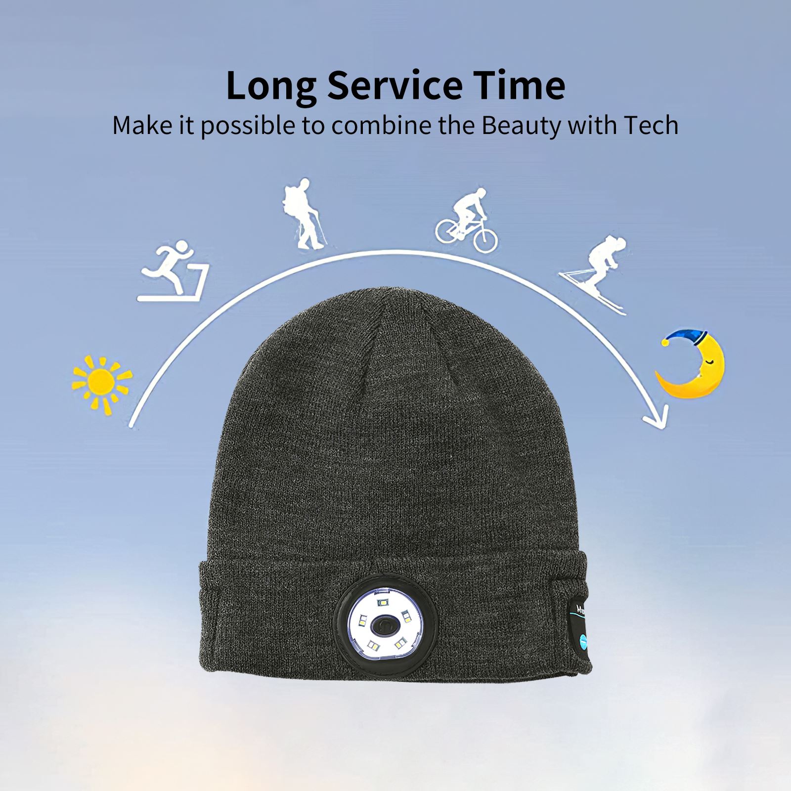 Warm Winter Bright Knit 5 LED Beanie Hat With Ligh... – Grandado