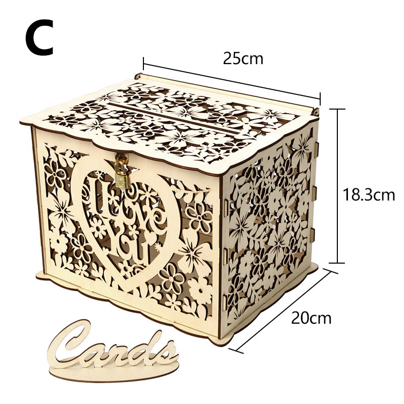 Caja de madera con forma de flor para tarjetas de ... – Grandado