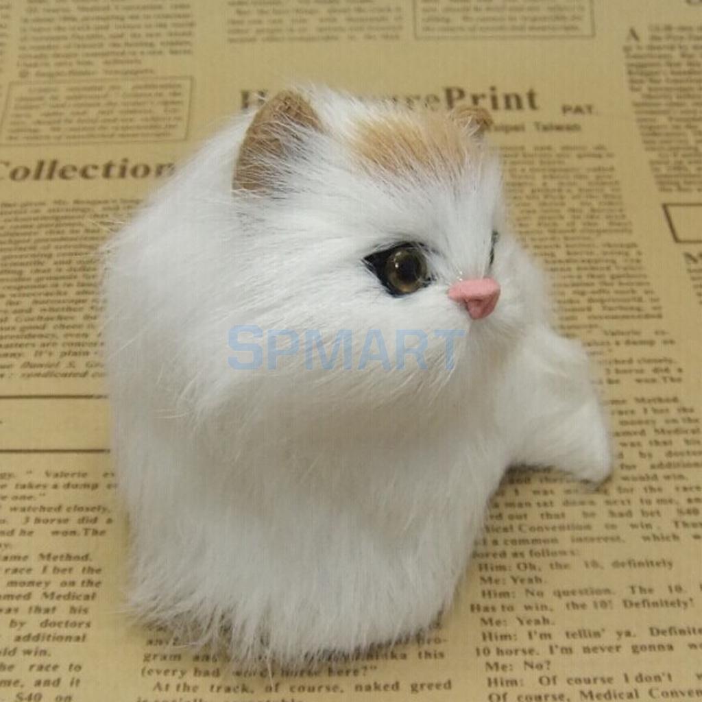 Cute Realistic Cat Toys Furry Interior Ornament Ki... – Grandado