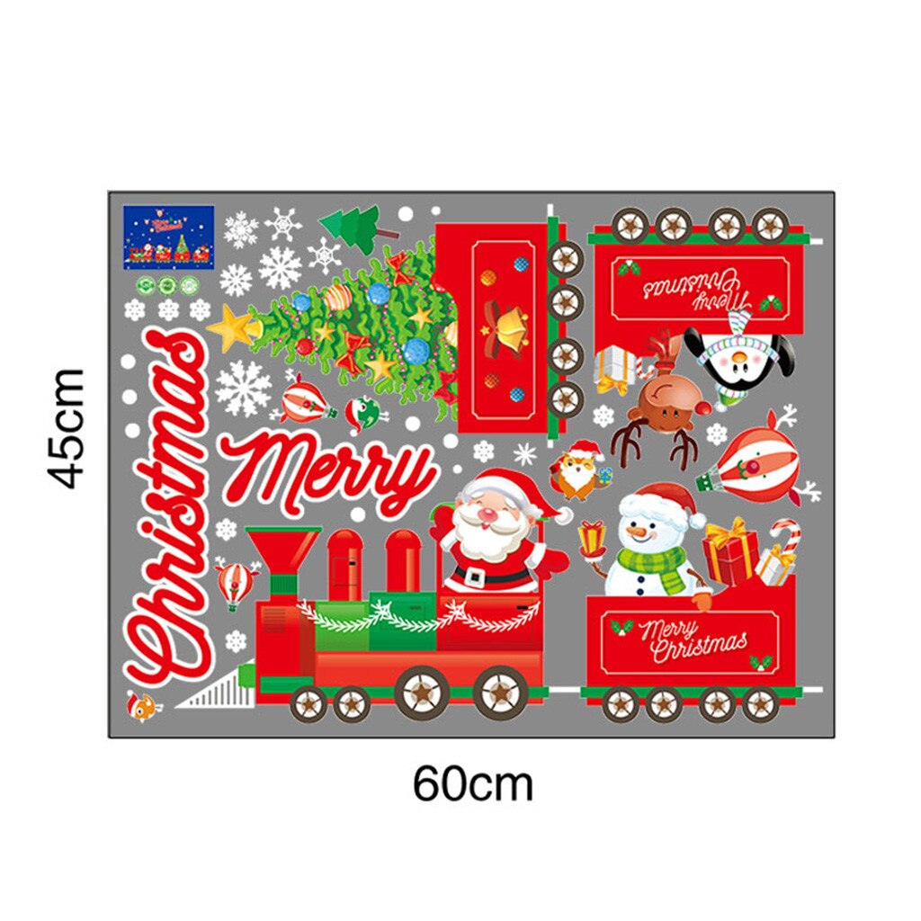 Cartoon Snowman Santa Window Sticker Christmas Hom... – Vicedeal