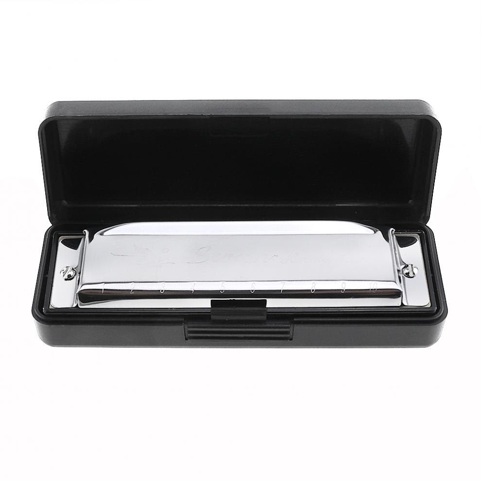 10 Holes 12 Tone Silver Harmonica Diatonic Blues H... – Grandado