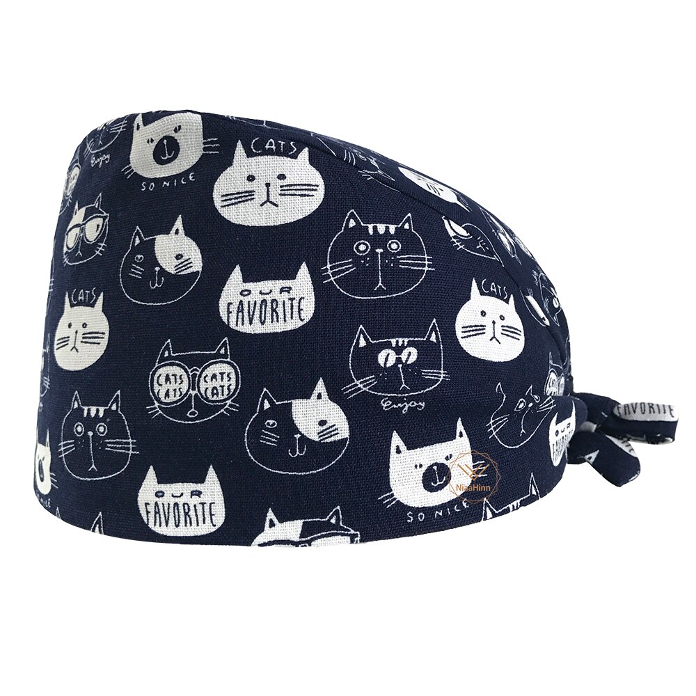 Cartoon Cats Printed Beauty Salon Frosted Caps Cot... – Grandado