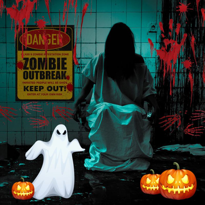 Horror Wall Stickers Halloween Bloody Restroom Sti... – Grandado