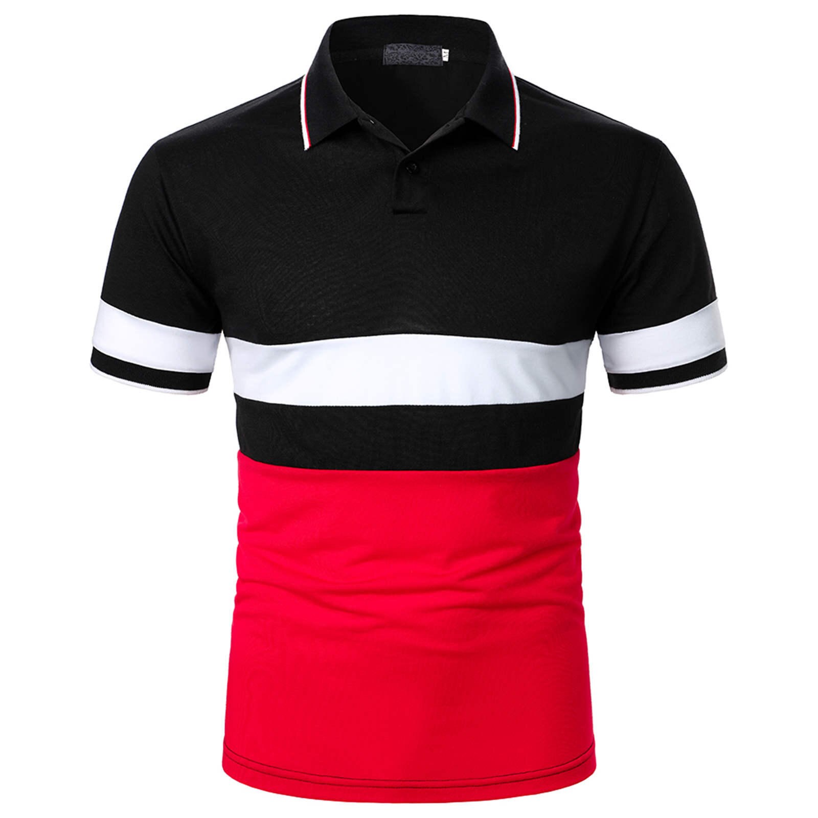 Summer Men's Leisure Patchwork Shirt With Lapel Sh... – Grandado