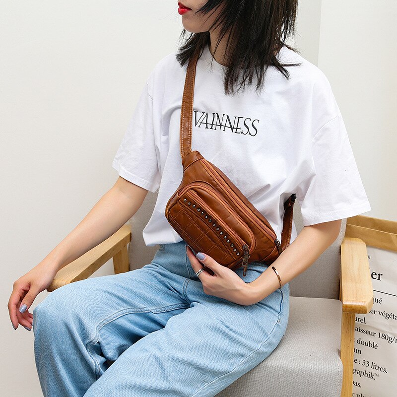 Rivet Chest Bags for Women Shoulder Crossbody Purs... – Grandado