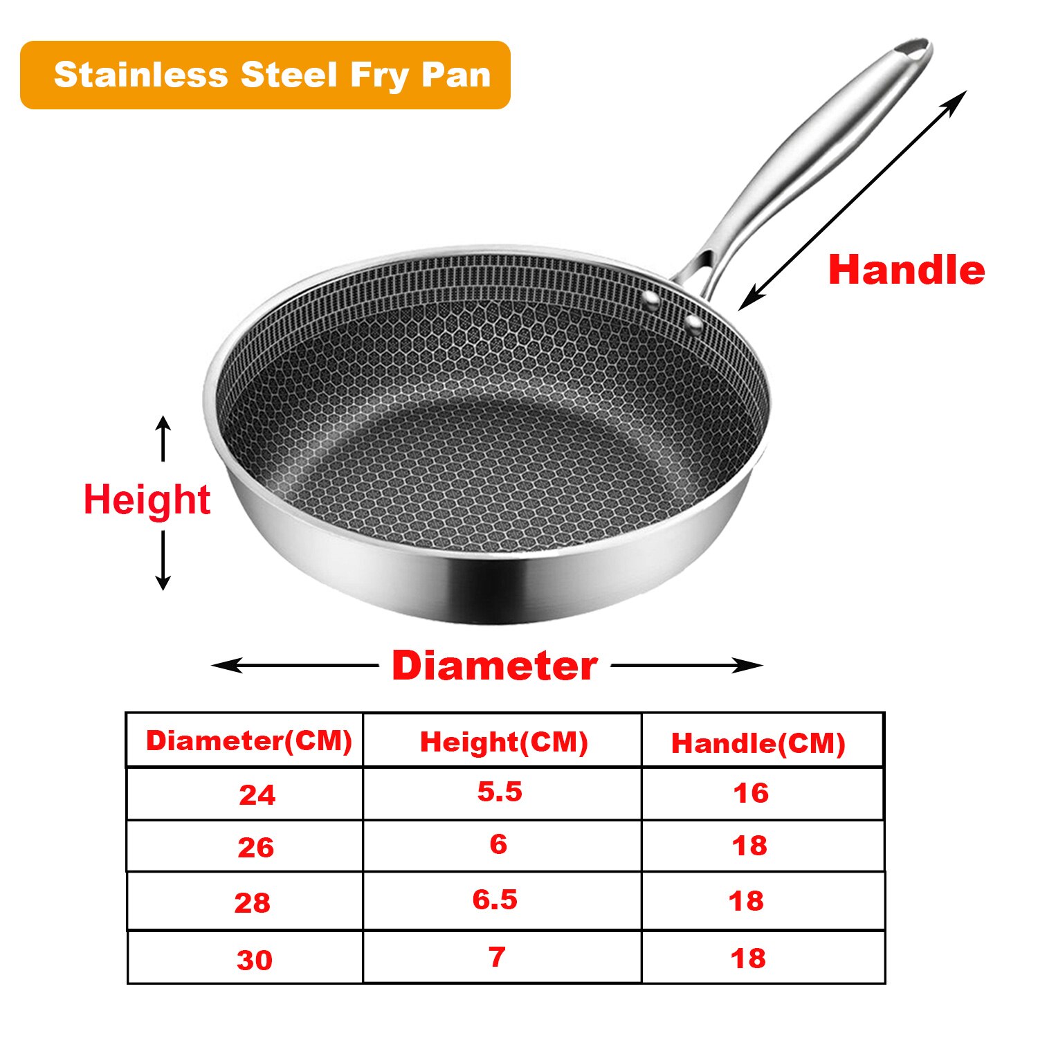 Schnesland Frying Pans 304 Stainless Steel Skillet... – Vicedeal
