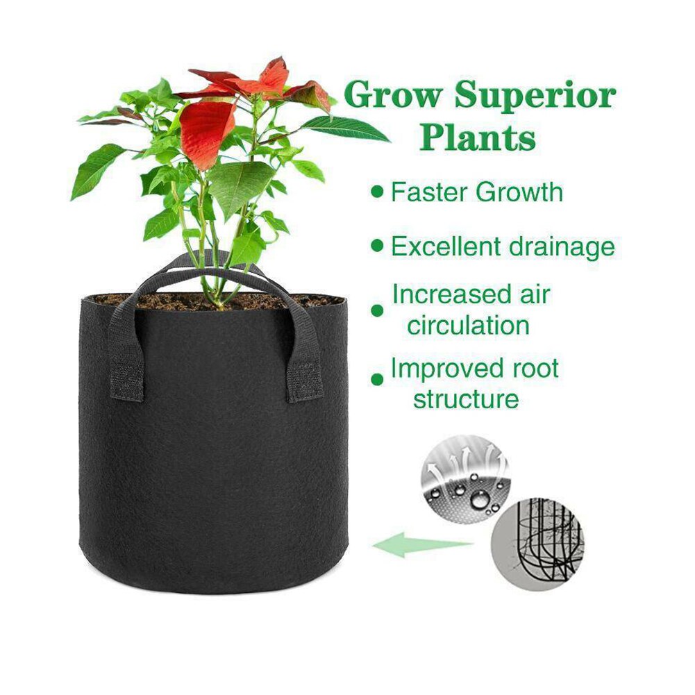 3/5 Gallon Plant Growth Bag Non-woven Bag Fabric G... – Grandado