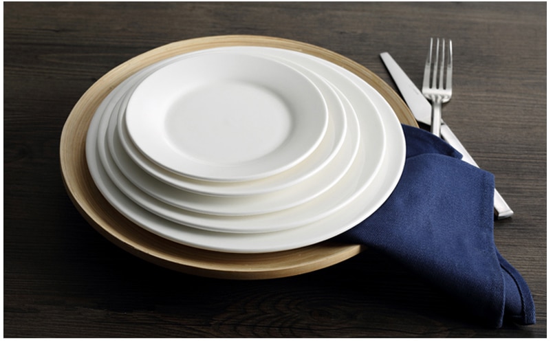 Round ceramic plate dishes, different sizes, logo ... – Grandado