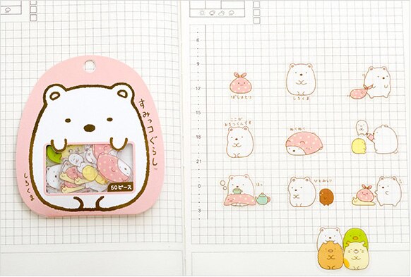 50piece/pack Corner Bio Cartoon Animal Diary Stati... – Grandado