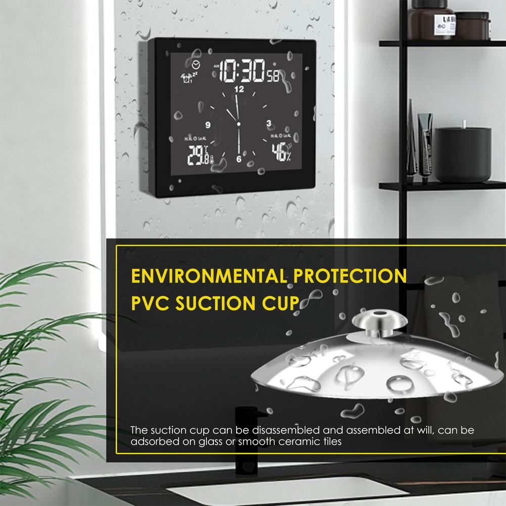 Bathroom Clock Waterproof Digital Temperature Humi... – Grandado