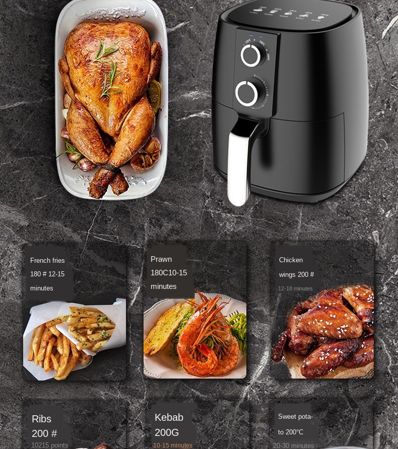 1350W 5L Health Fryer Cooker Smart Touch LCD Airfr... – Grandado