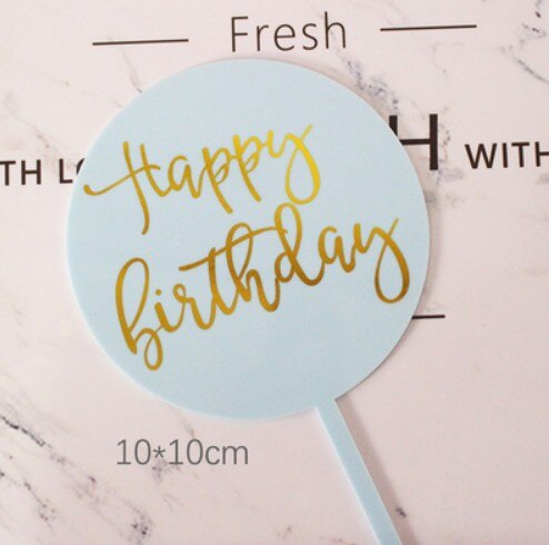 Round Acrylic Happy Birthday Cake Topper Decor Kid... – Grandado