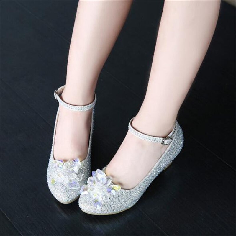 Children Dance Shoes Girls Flower Rhinestone Princ... – Grandado