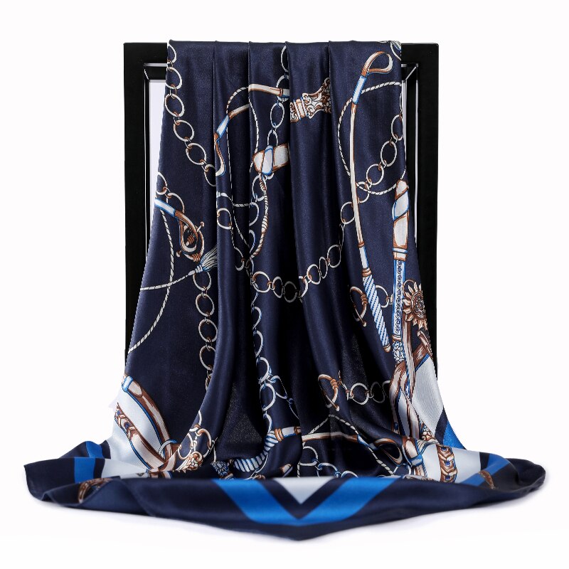 Women Silk Scarf Euro Green Square Head Scarves Wr... – Grandado