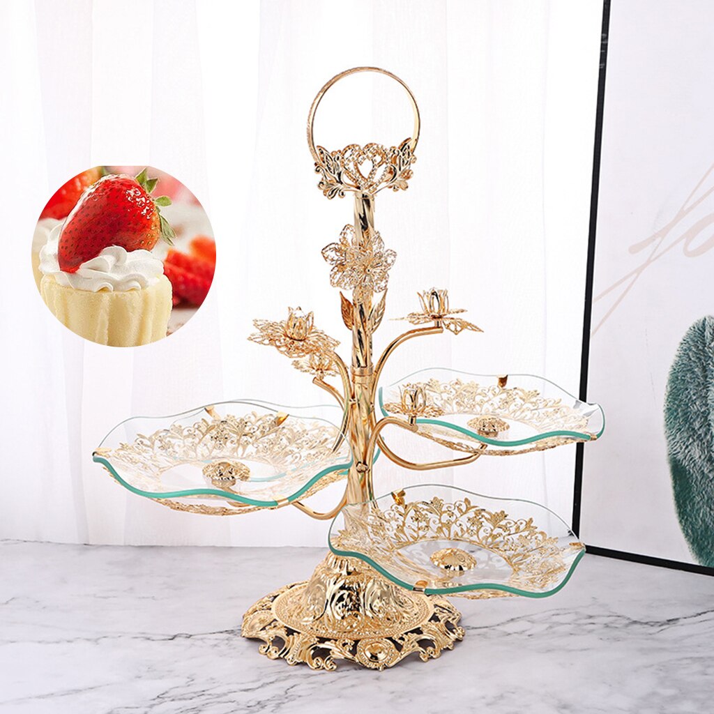Luxury 3 Tier Glass Fruit Tray Candy Cupcake Servi... – Vicedeal