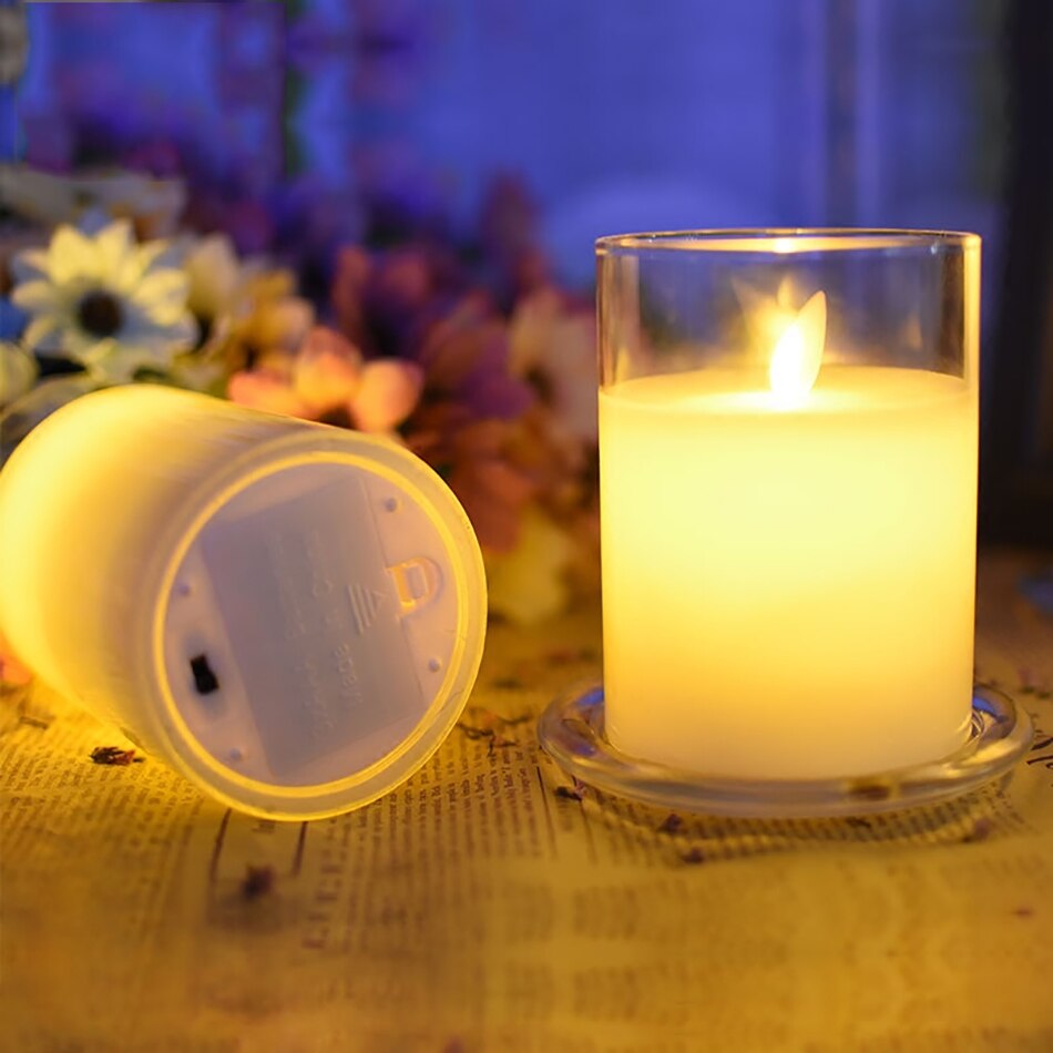 Portable Electronic Wax Candle With Glass Cup Powe... – Vicedeal