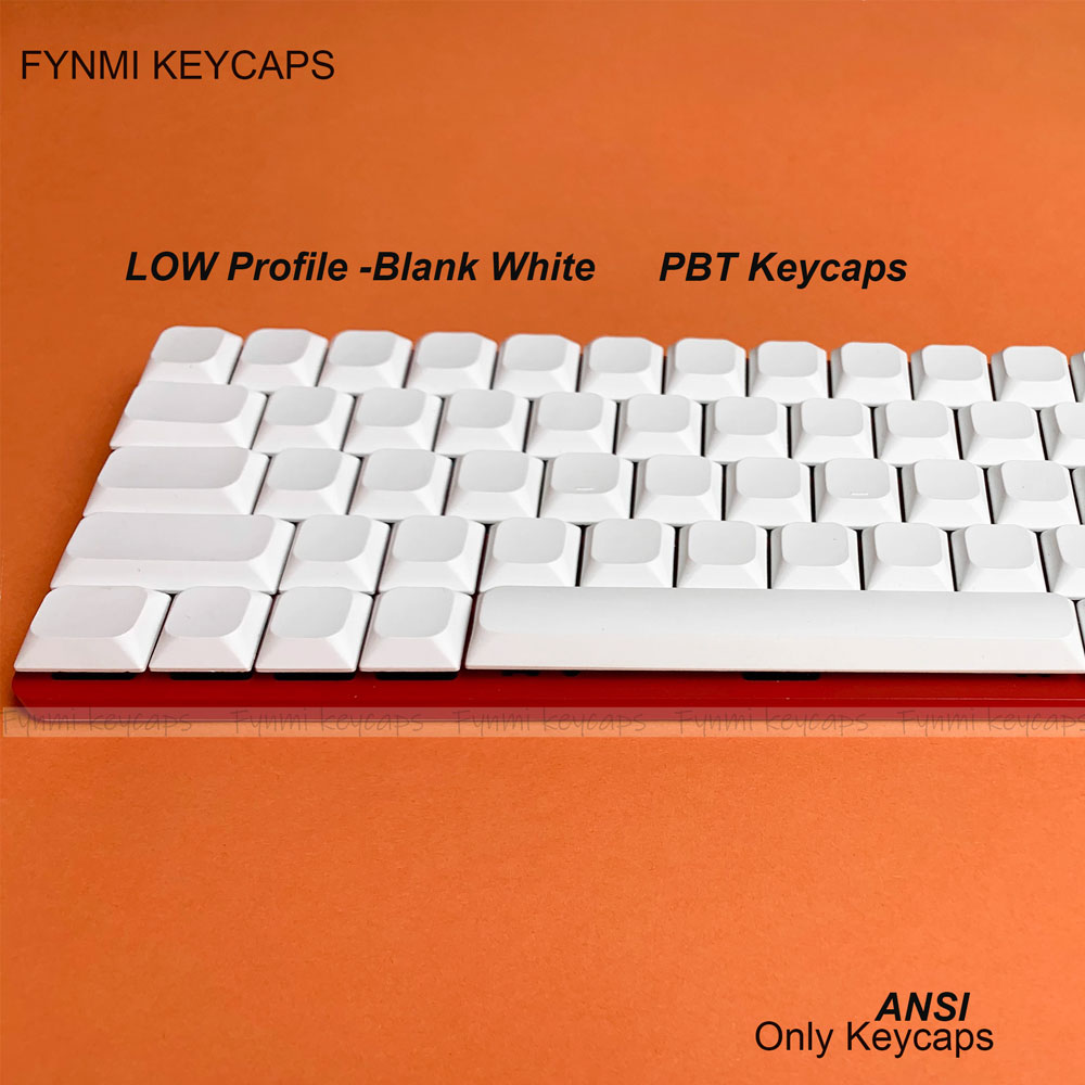 Fynmi Low Profile Blank White PBT keycaps ANSI 61 ... – Grandado