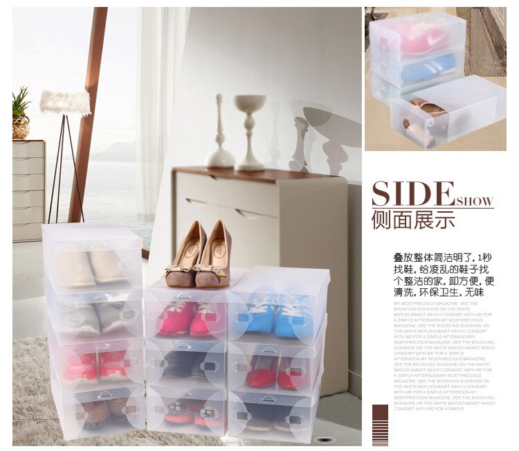 10X Transparent Clear Plastic Shoe Boxes Stackable... – Vicedeal