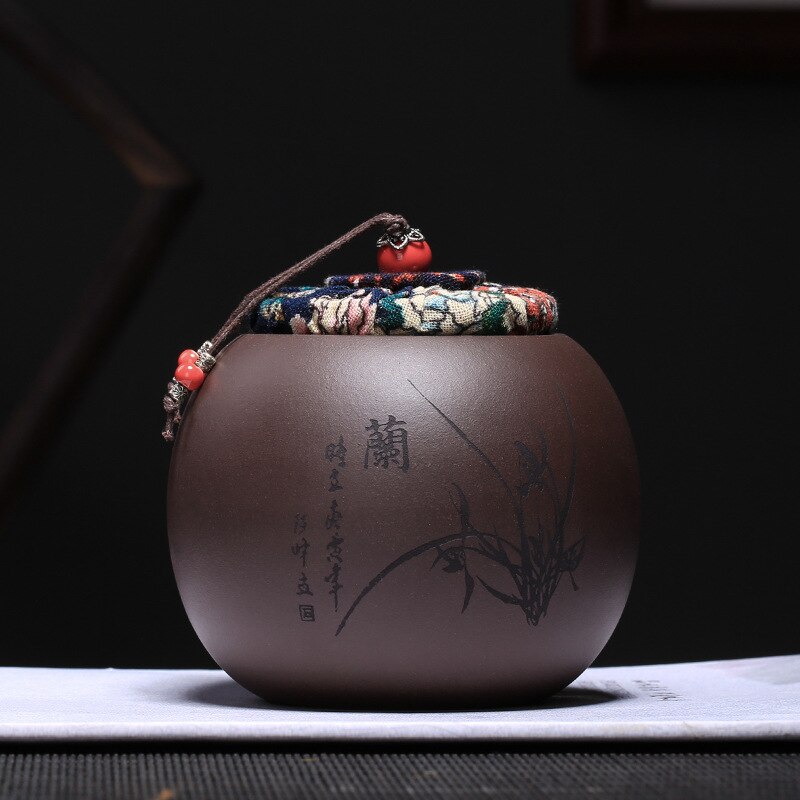 Large capacity Purple Clay Tea Caddy Portable Seal... – Grandado
