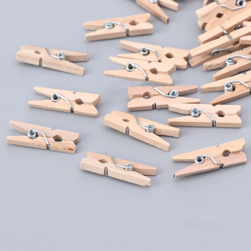 100Pcs Mini Natural Wooden Clothes Photo Paper Peg... – Grandado