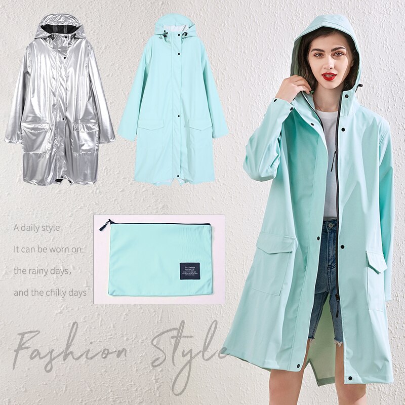 Women Long Raincoat Rain Coat Waterproof Rain Jack... – Grandado