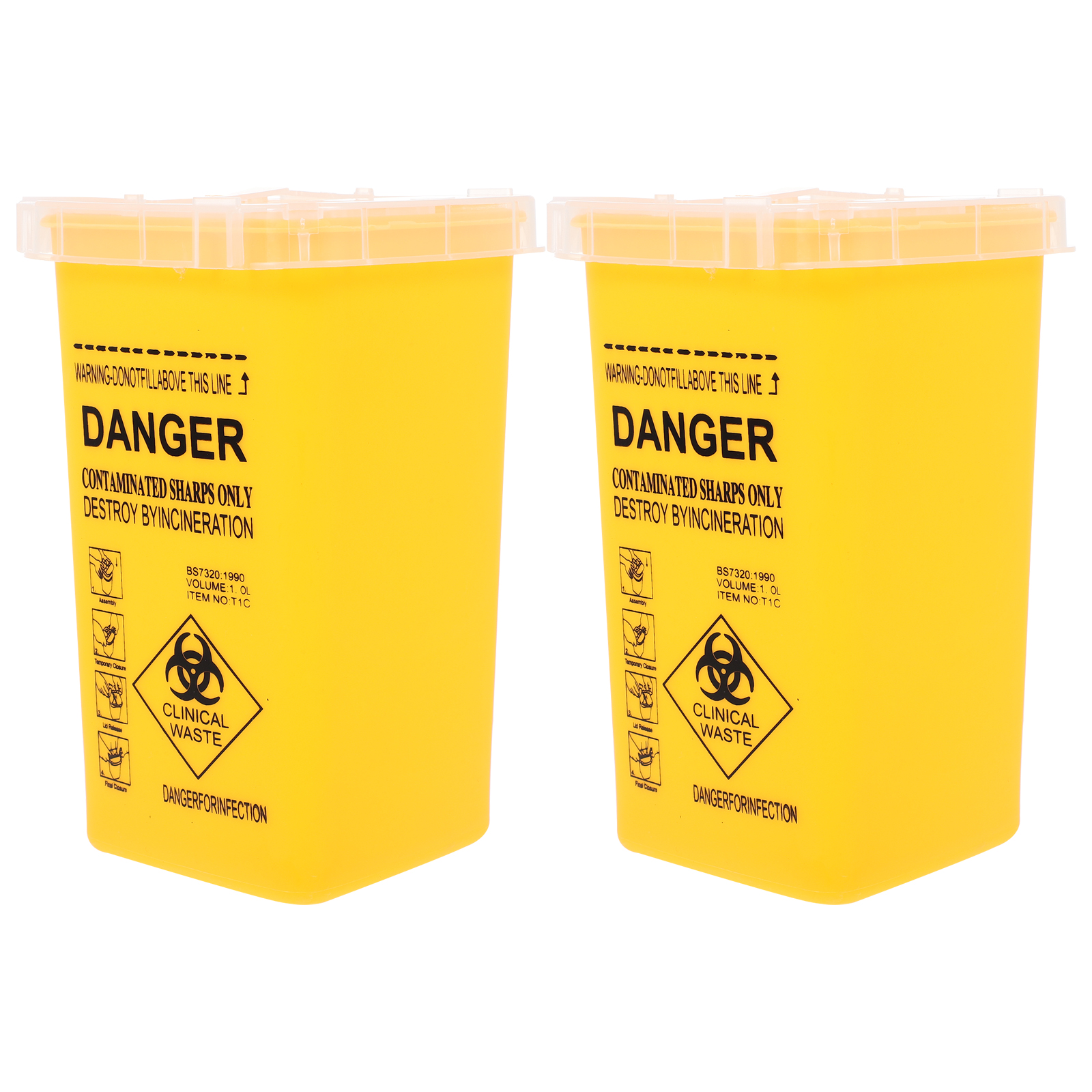 2Pcs Plastic Disposal Boxes Reusable Sharps Contai... – Grandado