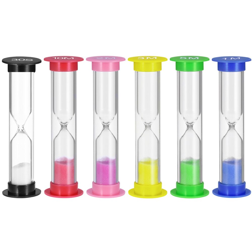 6Pcs Plastic Zandloper Zandloper Zand Klok Timers ... – Grandado
