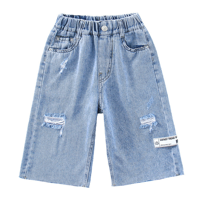 Summer Mid Waist Cotton Denim Shorts For Teen Girl... – Grandado