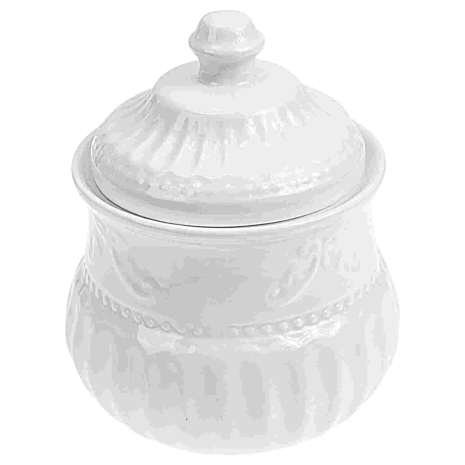 Embossed Ceramic Sugar Cube Jar Delicate Sugar Jar... – Grandado