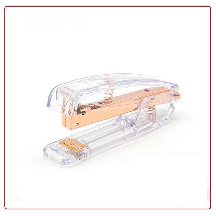 1 Rose Gold Stapler Set Office Transparent Plastic... – Grandado