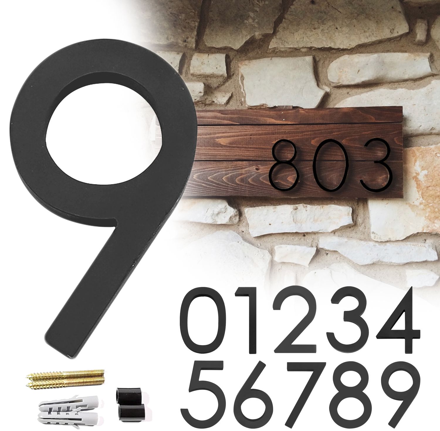 6" Floating House Number Modern House Numbers Gard... – Vicedeal