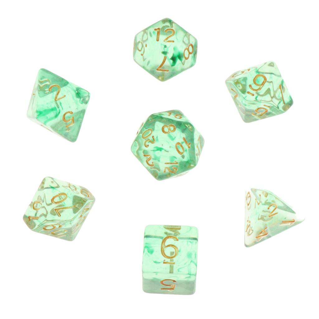 Lot 7 Dice Sets Acrylic Polyhedral Dice for ,DND ,... – Grandado