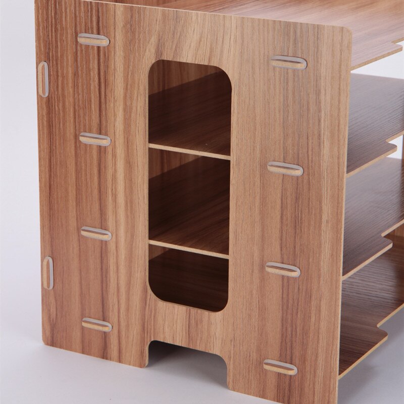 Wooden Color Office Desk Organizer DIY Document Fi... – Vicedeal