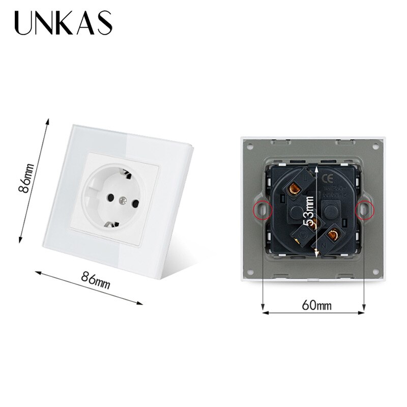 UNKAS Crystal Glass Panel Wall Power Socket Ground... – Grandado