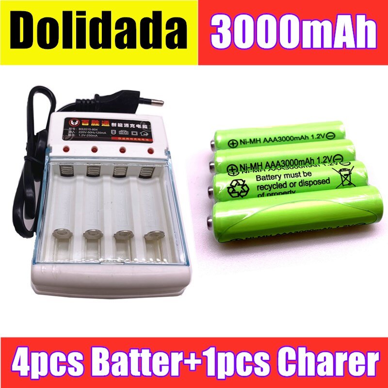 AAA battery 3000 mAh Rechargeable battery NI-MH 1.... – Grandado