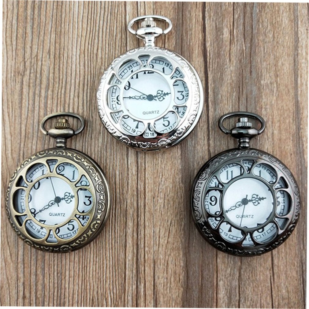 Vintage Hollow Out Flower Men Women Quartz Pocket ... – Grandado