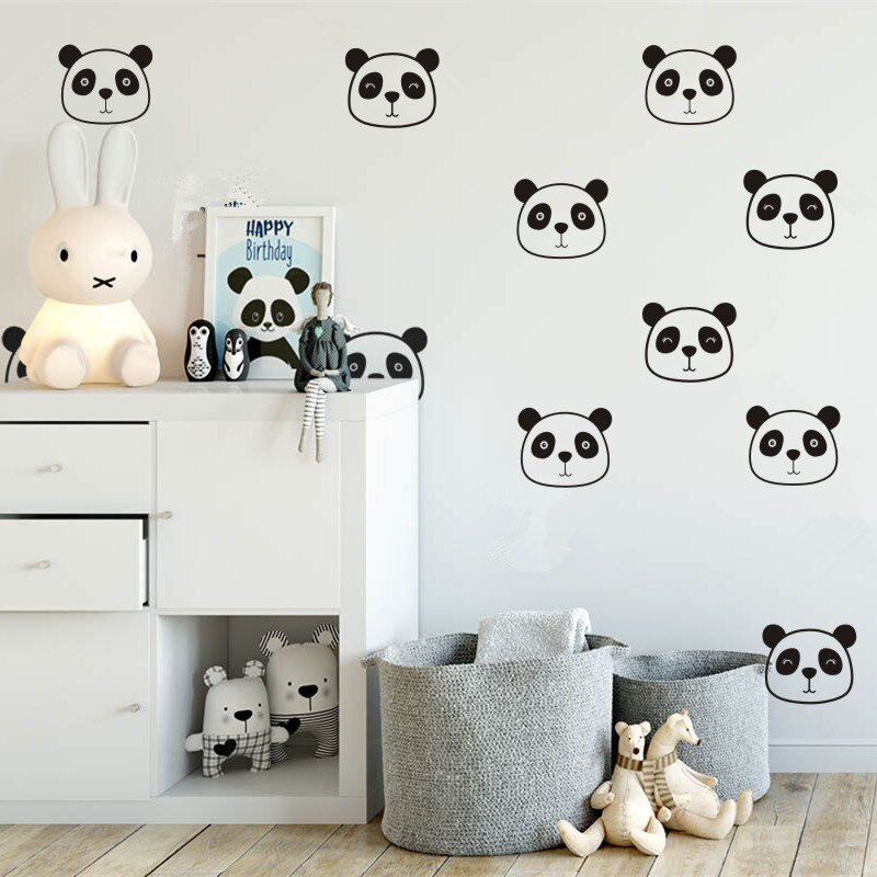Panda Wall Decals Nursery Cute Panda Face Decals b... – Grandado