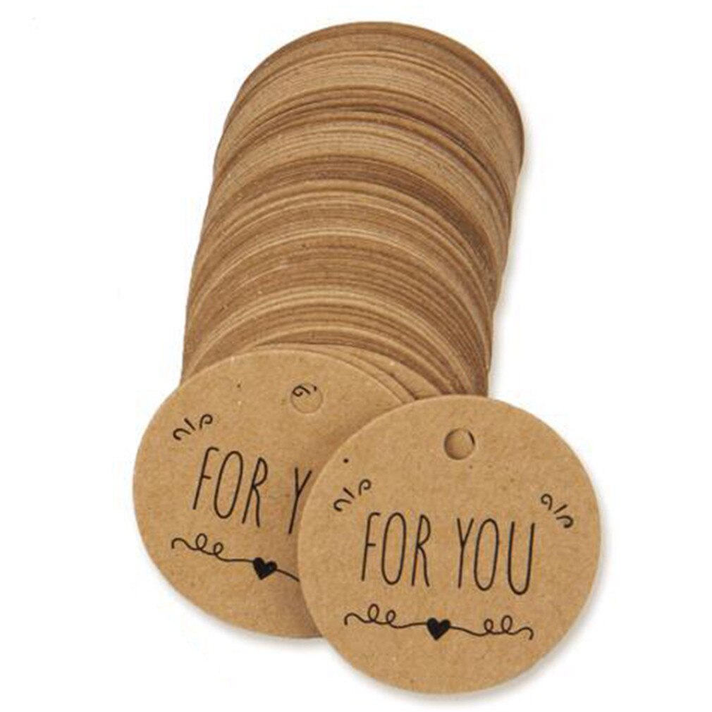 Étiquette ronde 100 pièces Kraft papier étiquette ... – Grandado