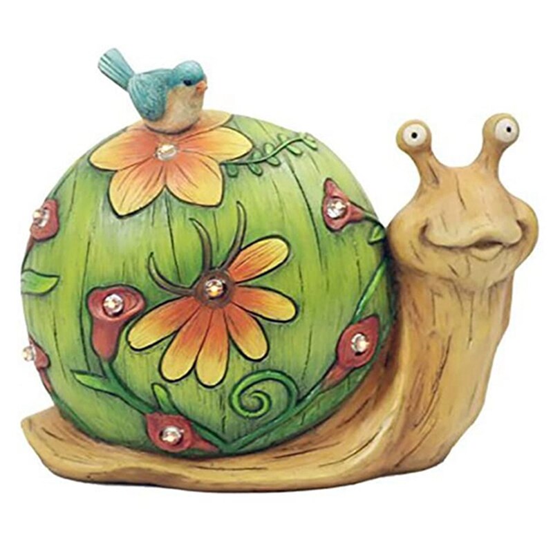 Tuin Standbeeld Slak Beeldje-Zonne-energie Hars Di... – Grandado